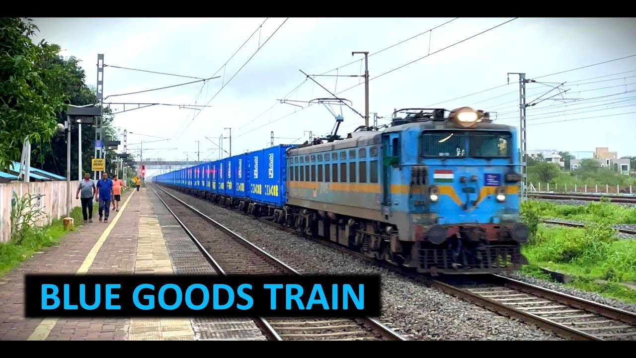 Honk and Headlight Acknowledgement from Loco Pilot of Fully Blue Goods ...