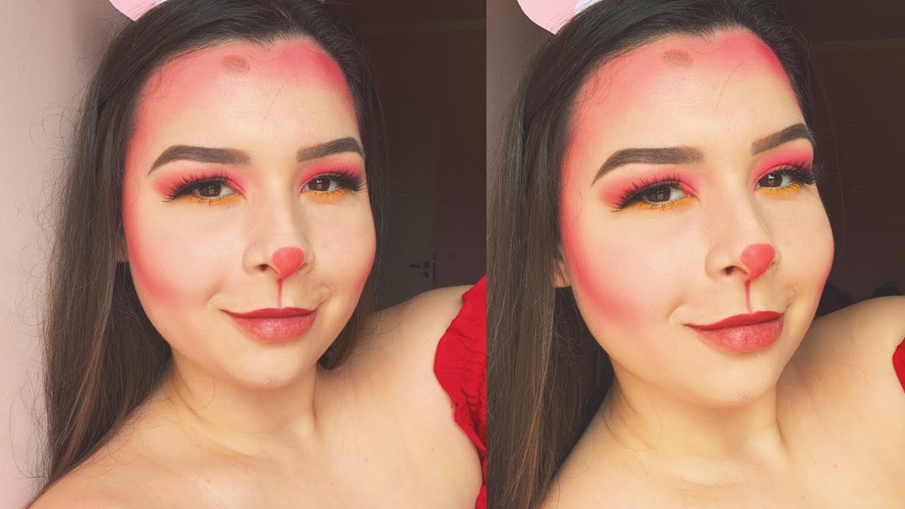 MAQUIAGEM PANTERA COR DE ROSA - Pink Panther make-up- halloween make-up ...