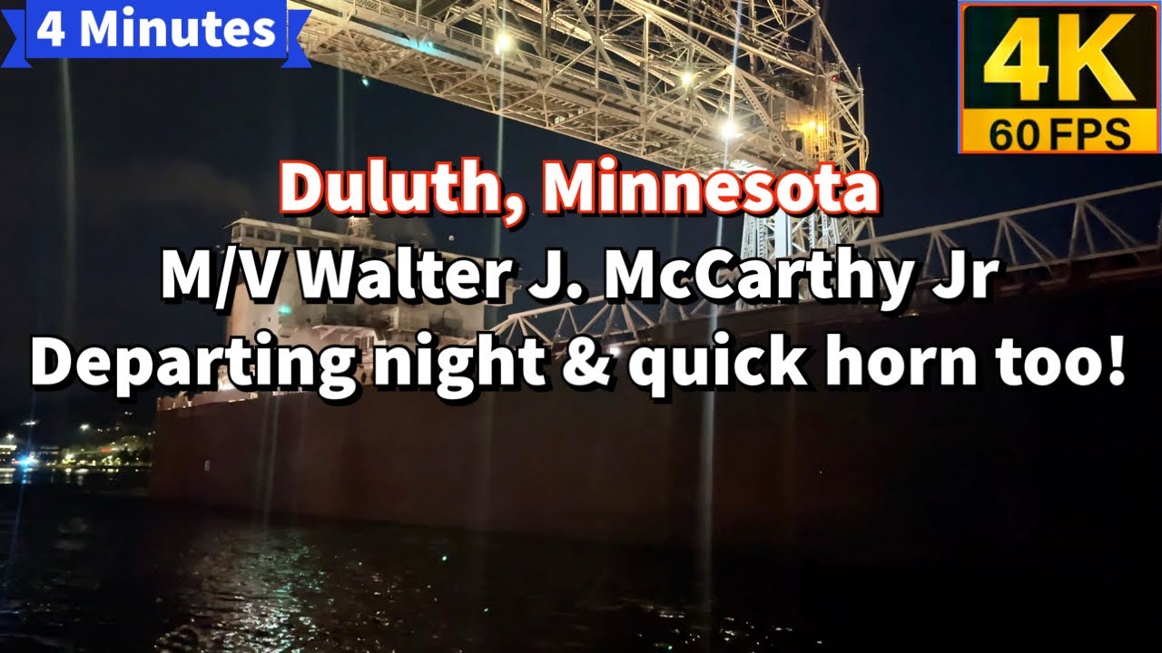 Walter J. McCarthy Jr ship departing Duluth with night lights! | Duluth ...
