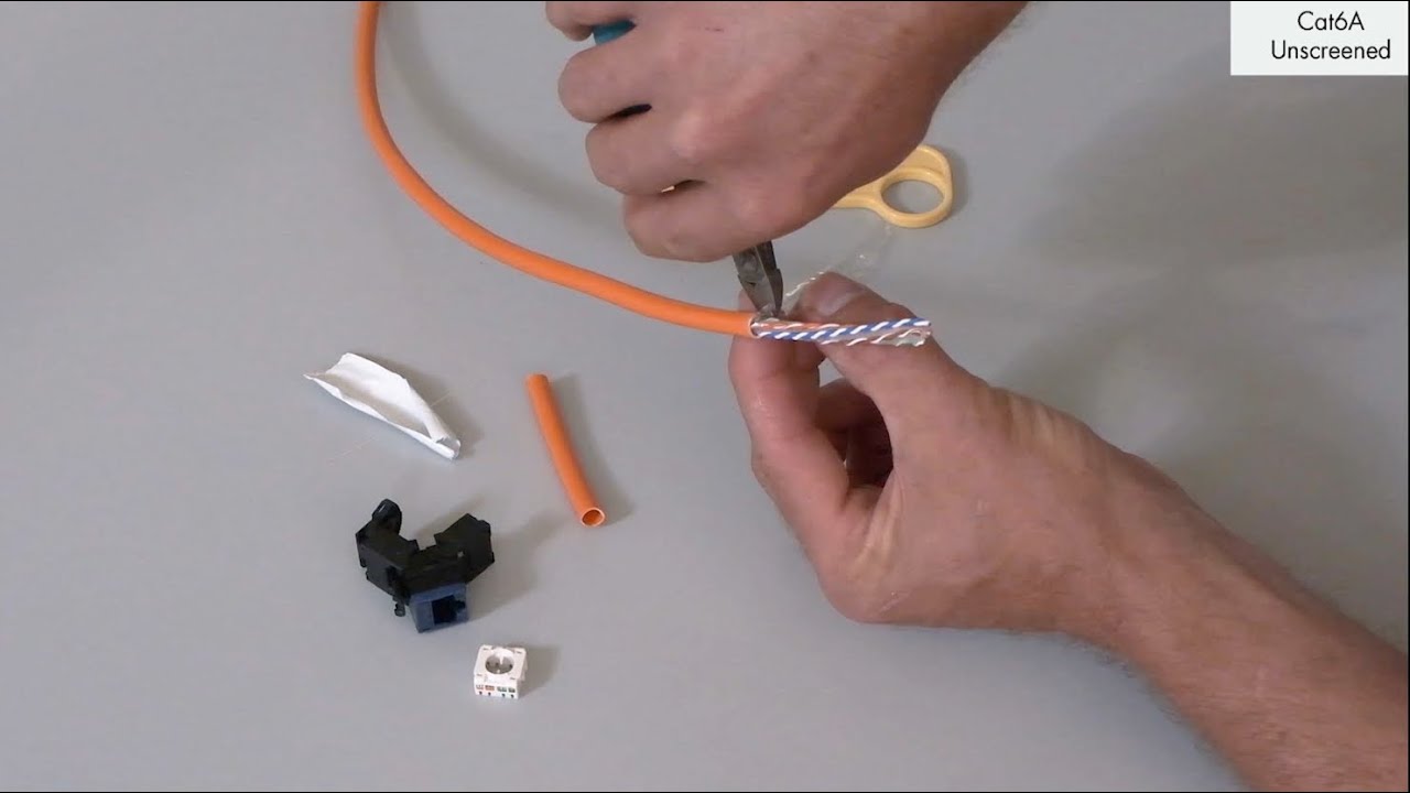 How to terminate a Aginode LANmark-6A uscreened keystone solid connector onto a cable ...