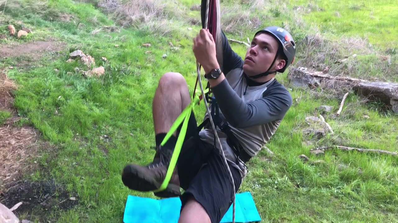 How to prusik up a rope - YouTube