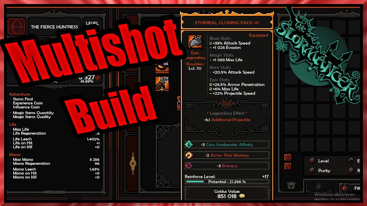 The Slormancer - The Huntres Multishot BUILD! 11 Million DMG - Level 70 ...