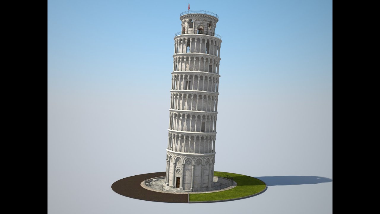 3D Model: Leaning Tower Of Pisa - CGriver.com - YouTube