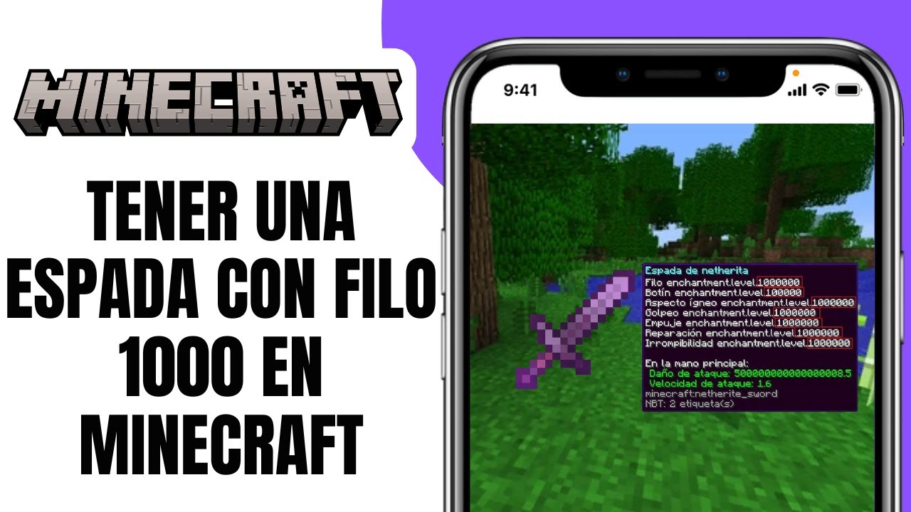 Cómo TENER Una Espada Con Filo 1000 En MINECRAFT - YouTube