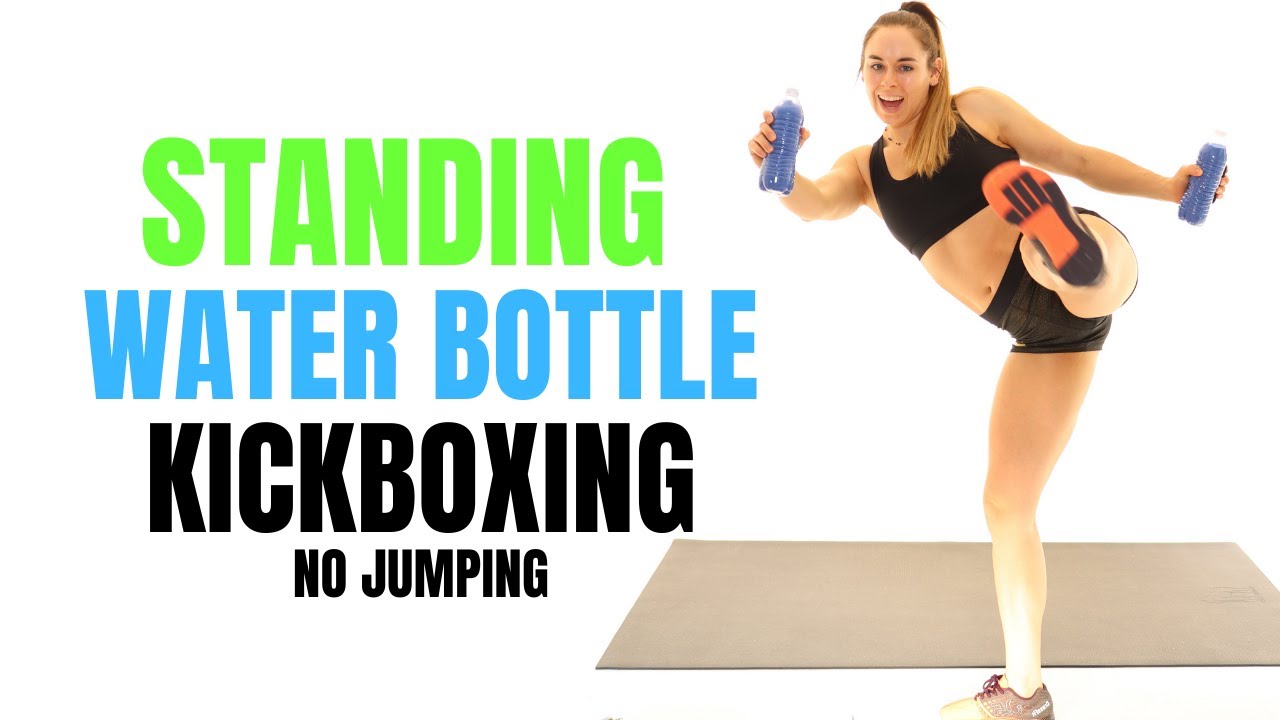 Standing Full Body FAT BURN Cardio WATER BOTTLE KICKBOXING: 20 MINUTE ...
