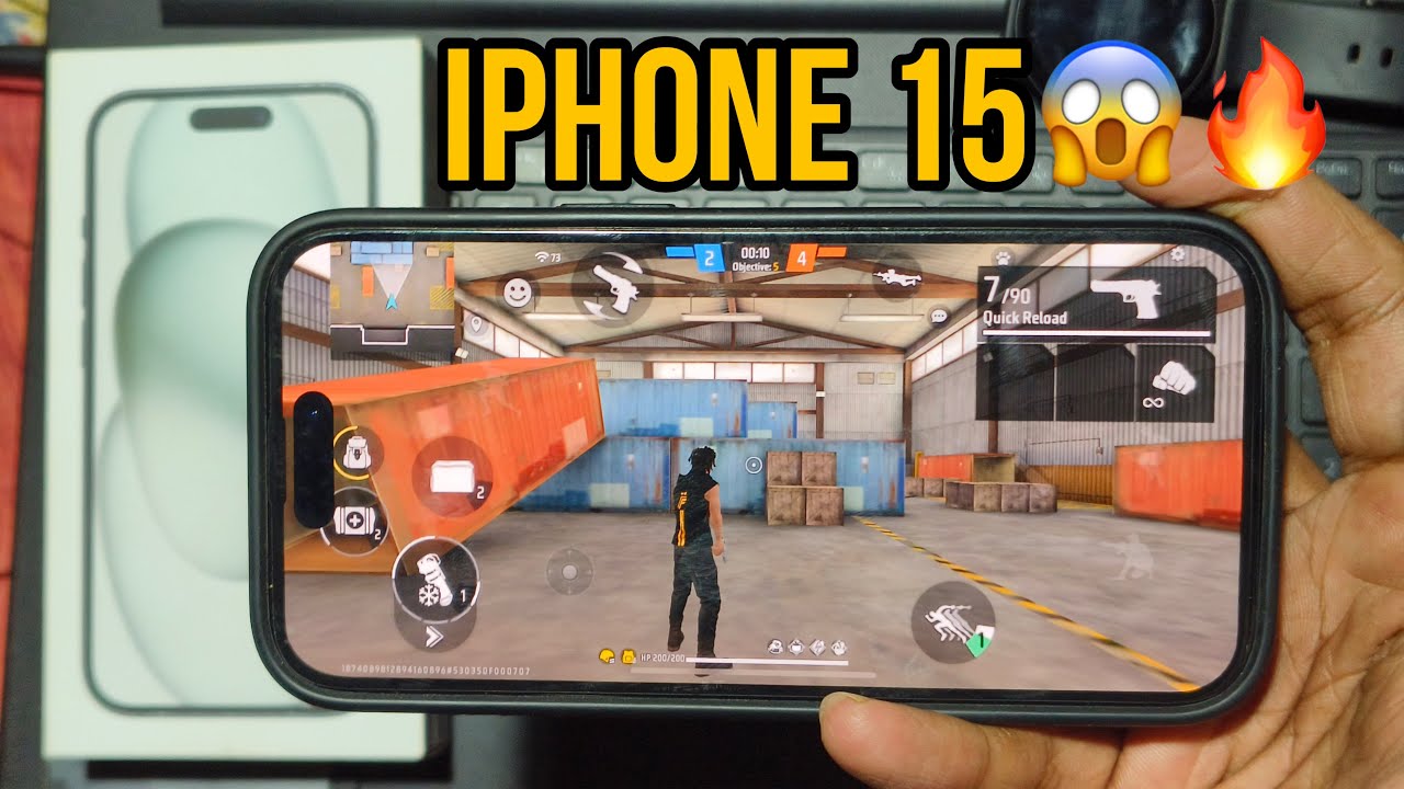 iphone 15 unboxing + my first gameplay 🔥 | iphone 15 free fire test ...