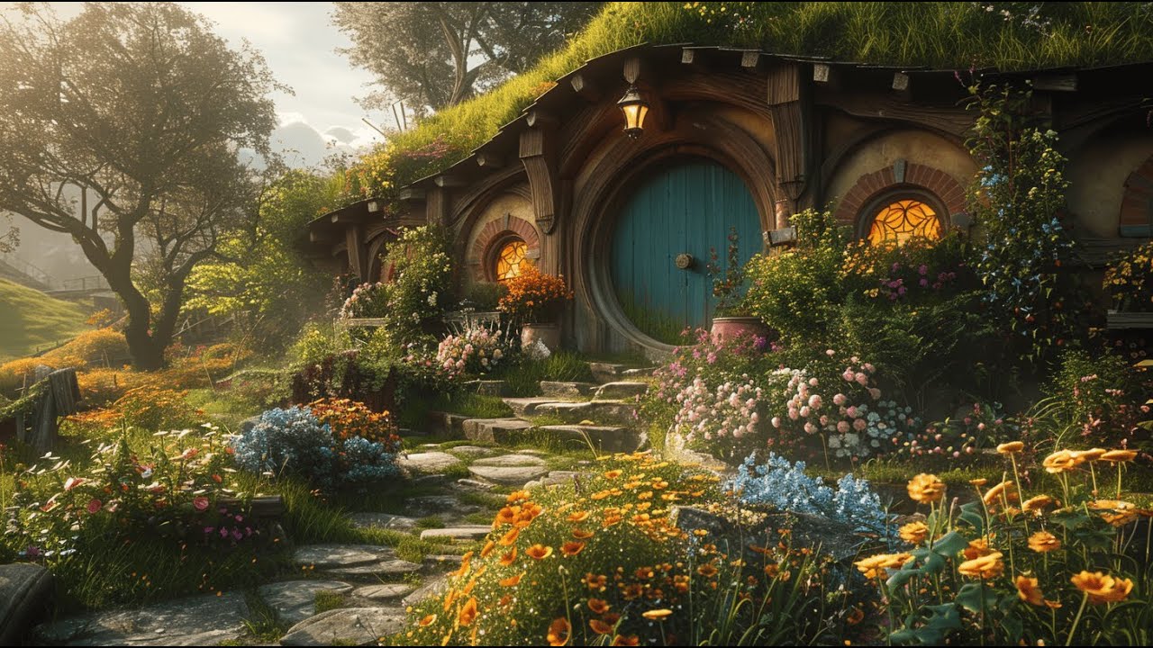 Journey to the Shire Relaxing Meditation Music with a View of Bilbo's ...