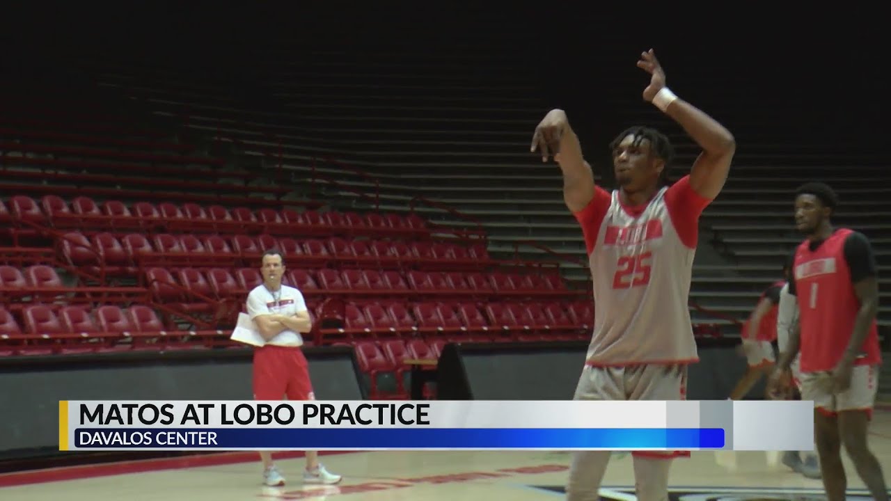 Bayron Matos has first Lobo basketball practice - YouTube