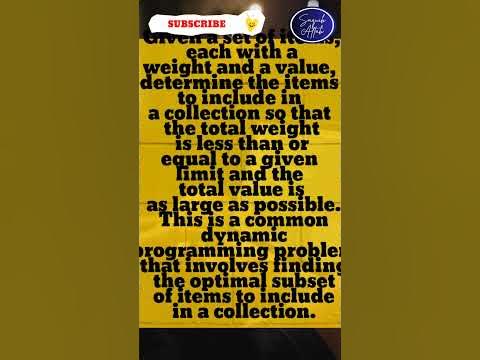 Basic Dynamic Programming Questions for interview #ytshorts #programming #codingshorts - YouTube