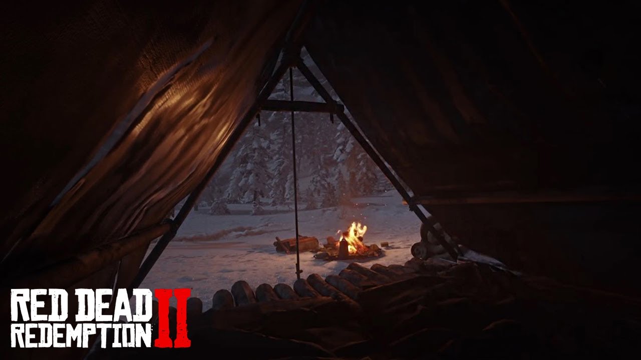 Relaxing Campfire | Night Time Blizzard Ambience - Red Dead Redemption ...