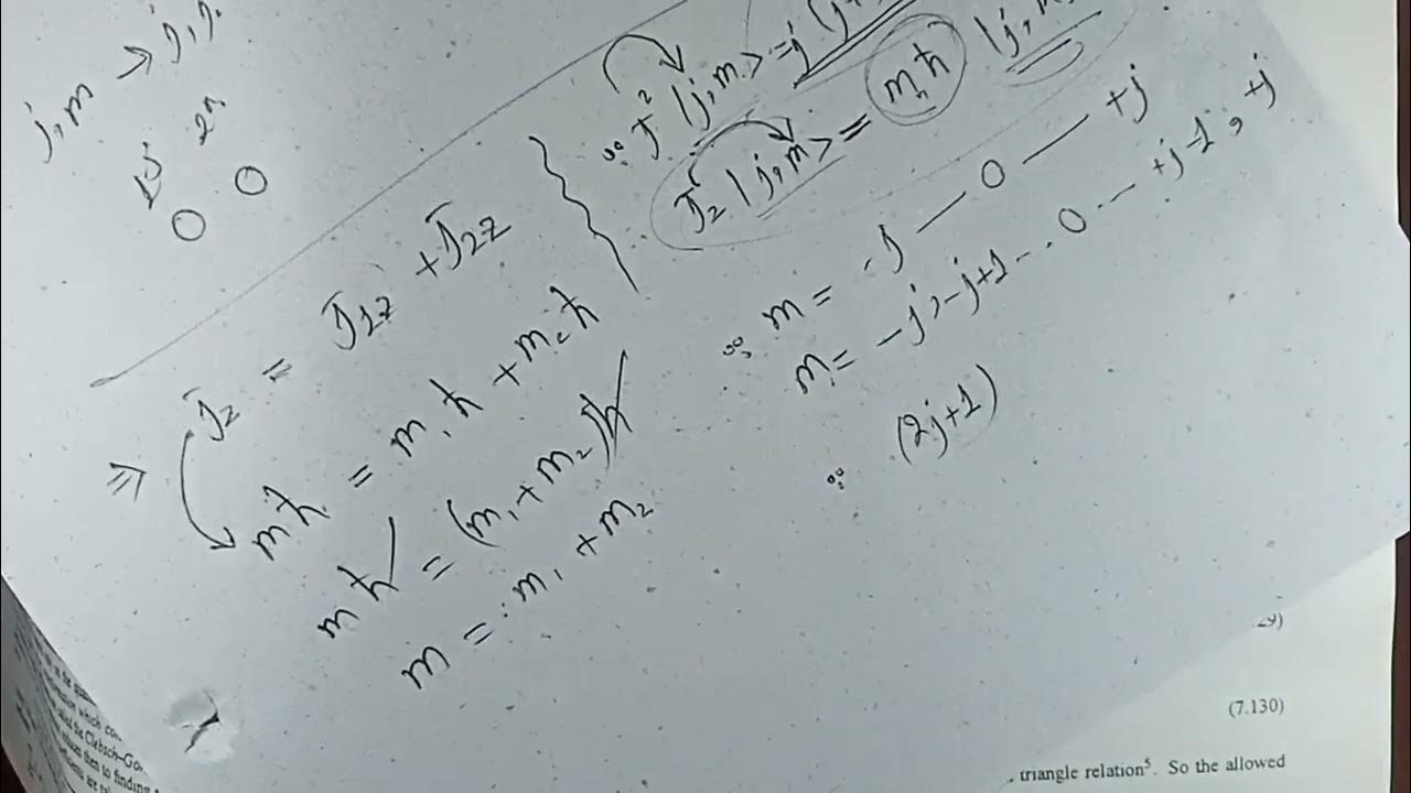 Eigenvalues & Clebschn Coefficients | Easy Method to Understand | Quantum Mechanics | Vid#23(C(3 ...