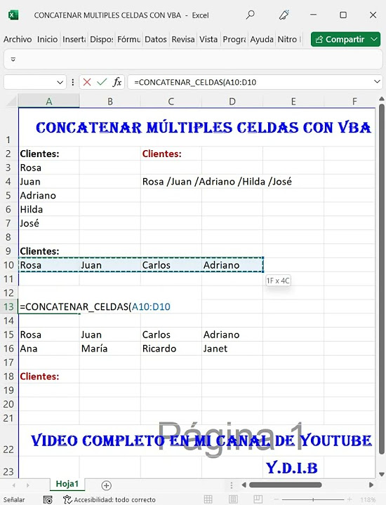Macro Para Concatenar Multiples Celdas Excelmacros Vbamacros Vbaprogramming Youtube
