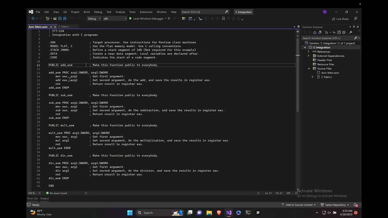 Integration with C Programs - YouTube