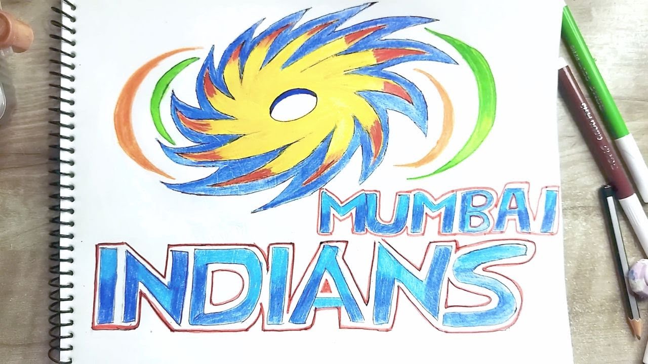 Mumbai indians | How to draw MI logo easy | mumbai indian logo drawing ...