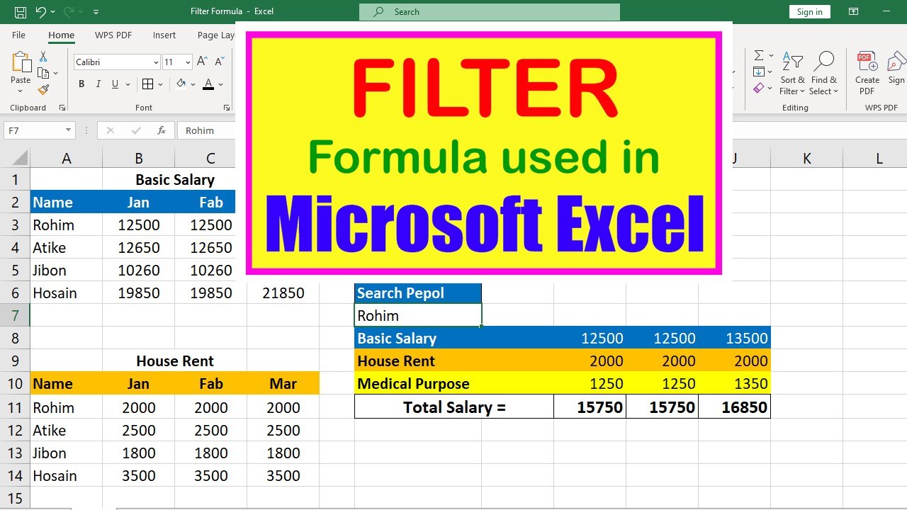 Filter Formula Used To Search Details In Excel 💥💥 Excel Exceltips Excelforbusiness
