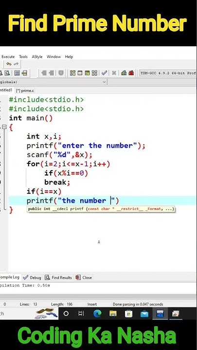 How To Find Number Is Prime Or Non Prime Number Shorts Coding Clanguage Youtube
