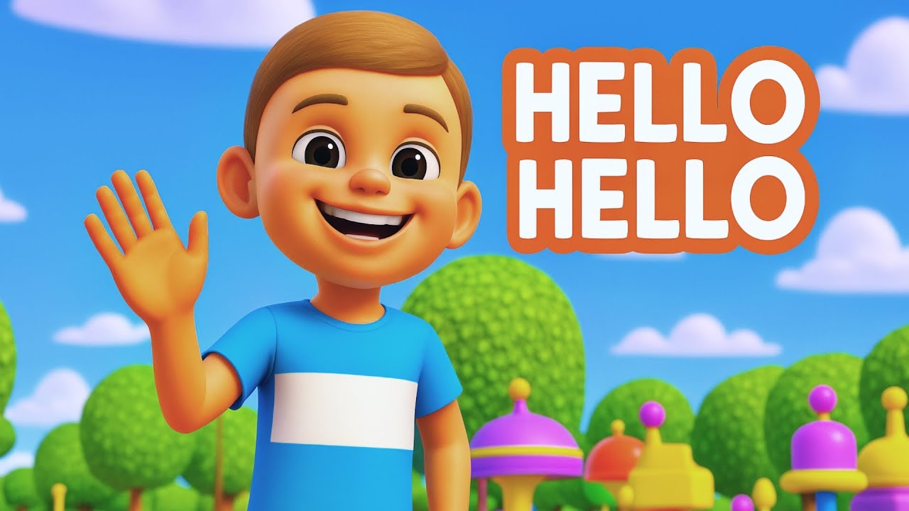 Hello Hello | Fun Kids Greeting Song with Kitty, Puppy & Colors | G ...