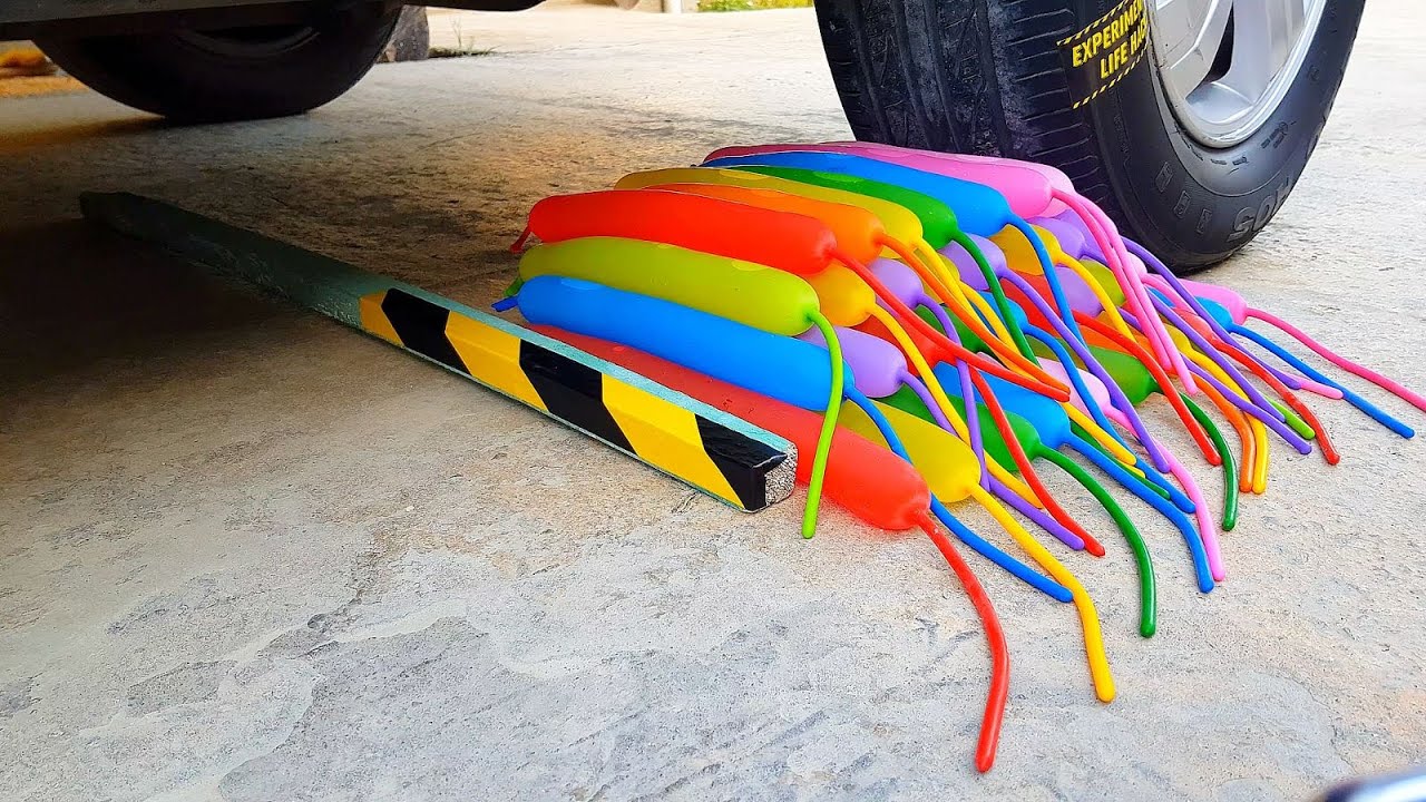 Running Over Stuff With a Car | Car vs Slime, Jelly, Ice Cream ...
