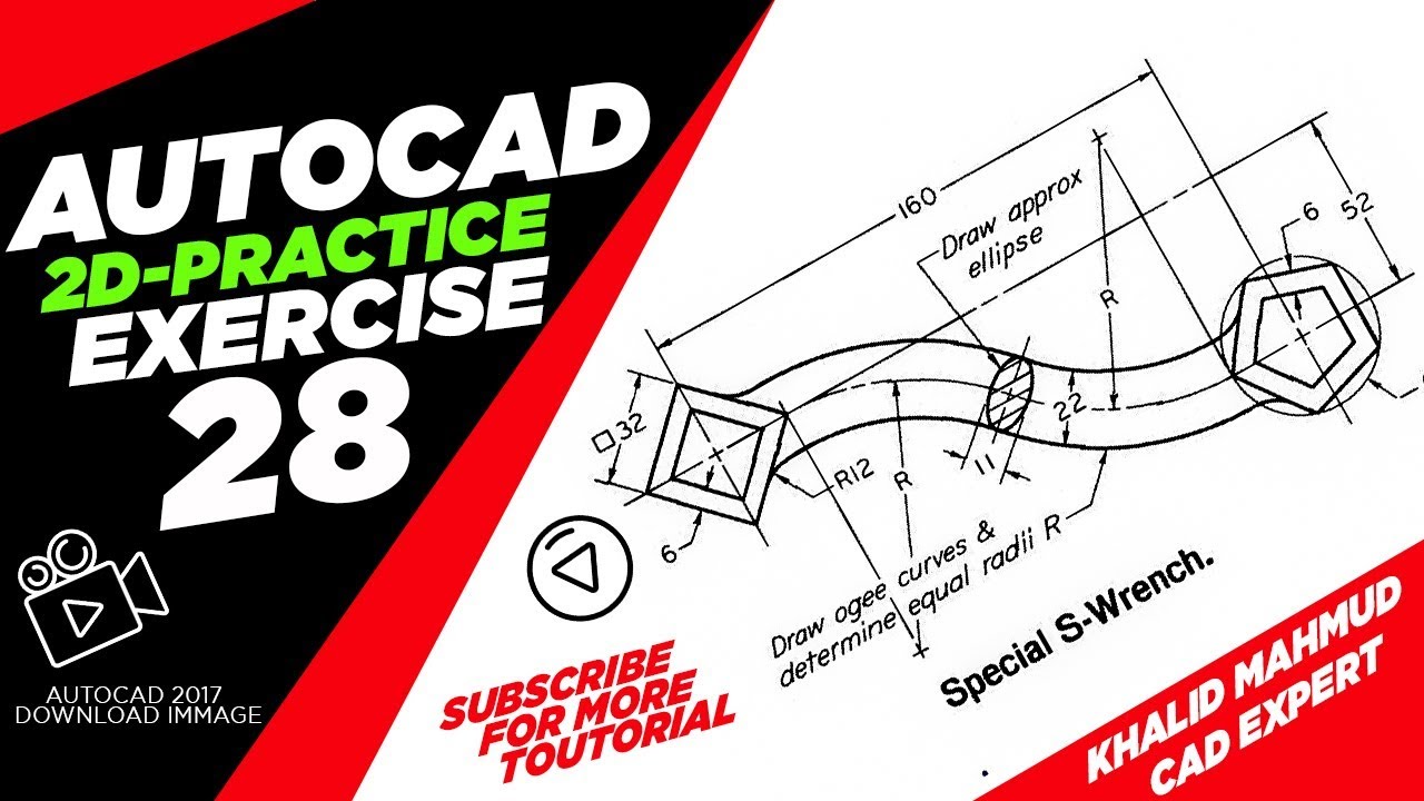 How to Draw Special S-Wrench in AutoCAD – Step-by-Step Tutorial ...