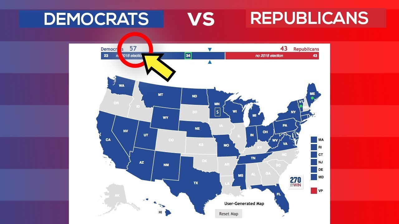 2018 Senate Elections (3 Scenarios) | Democrats vs Republicans - YouTube