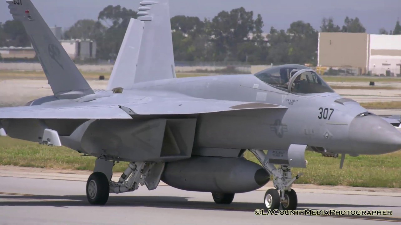 F18 Take Off and Landing from Long Beach - YouTube