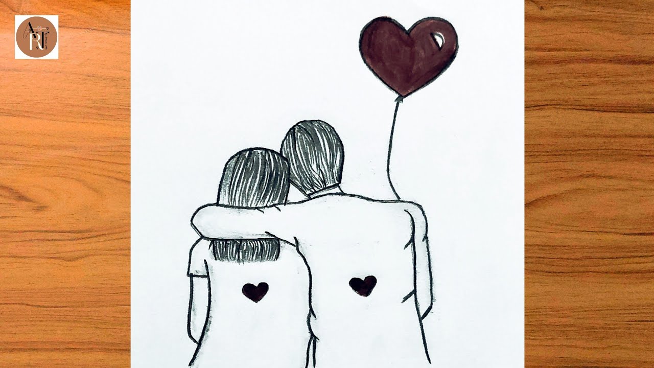 Cute Couple Drawing | Step-by-Step//How to draw a romantic couple ...
