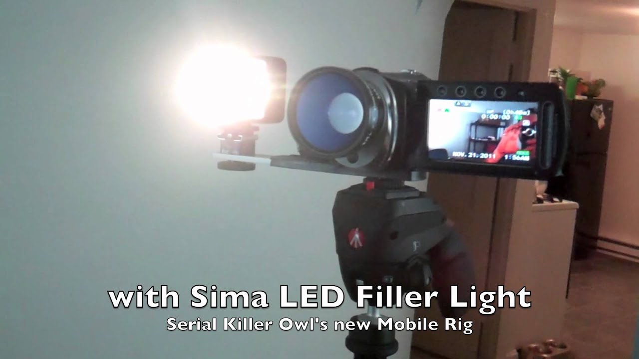 JVC HD Video Camera on a Manfrotto Rig with a Sima LED filler light ...