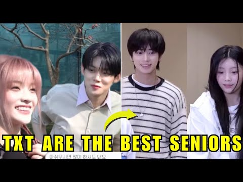TXT Yeonjun and Taehyun being the best seniors to Illit. #yeonjun #txt #taehyun