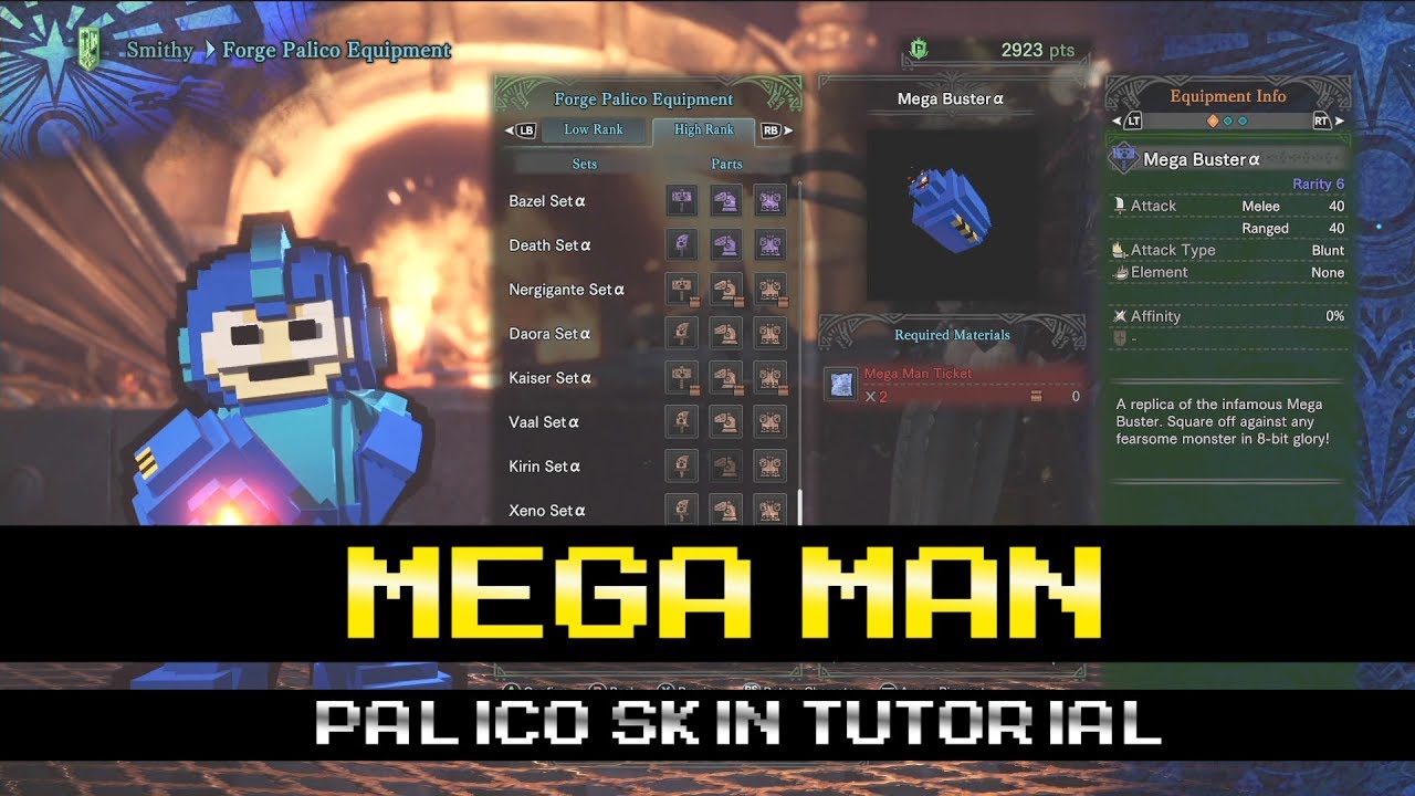 How To Get The Mega Man Palico Skin | Monster Hunter World - YouTube