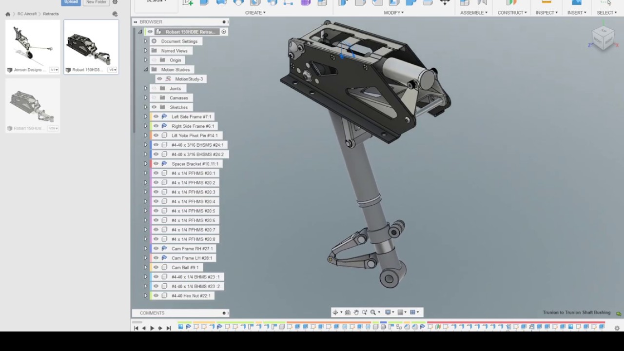 Robart 150HD8E Retract Motion Study - YouTube