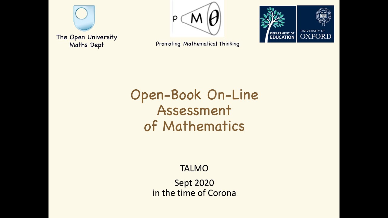Open-Book On-Line Assessment of Mathematics - YouTube