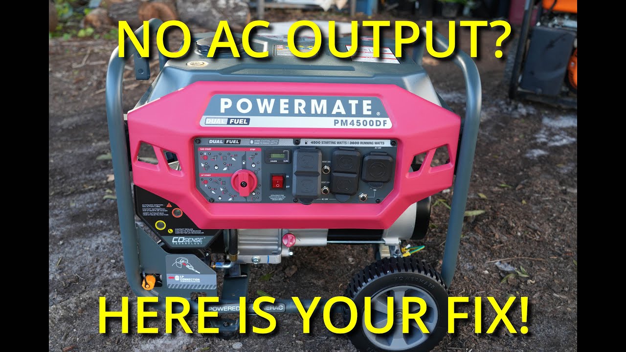 No AC Output on your brand new Powermate PM4500DF? - YouTube