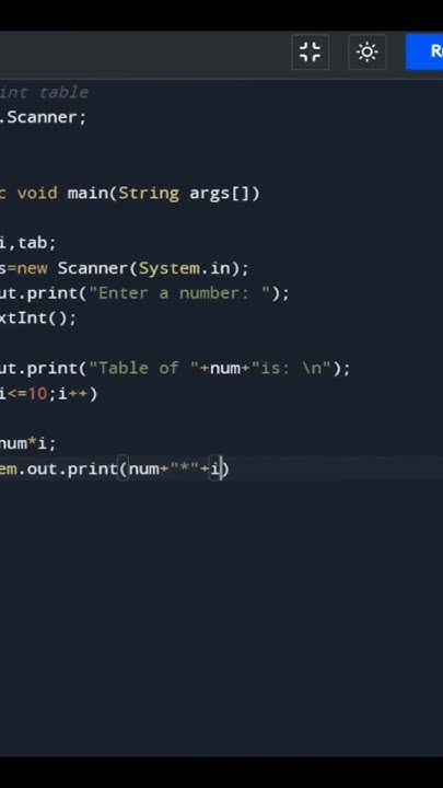 Program to print table in Java | Program in Java | Coding for beginners ...