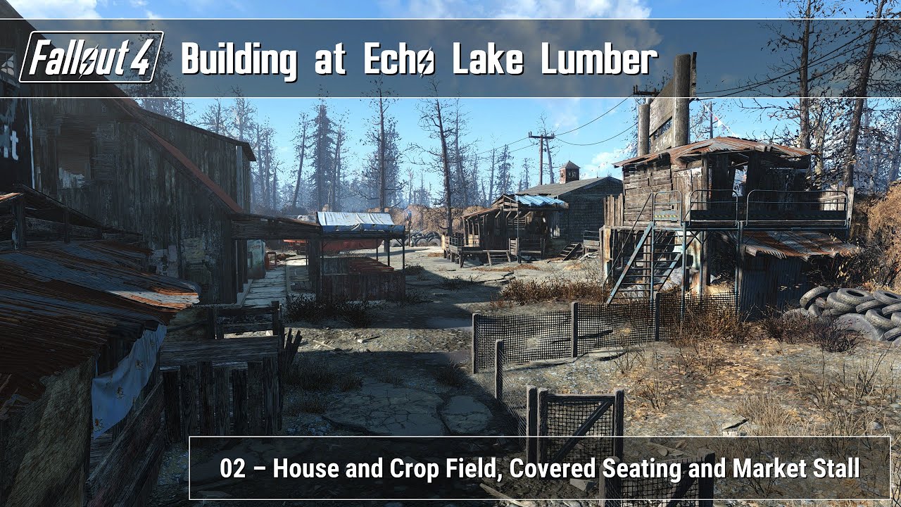 Fallout 4 - Building at Echo Lake 02 (House and Crop Field, Covered ...