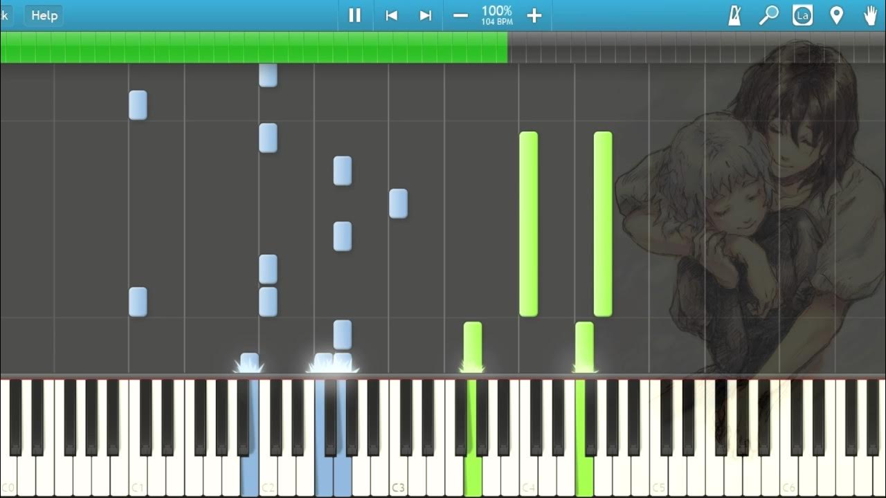 [Synthesia] Chieko Baishou - Sekai no Yakusoku (Piano) ED [Howl's ...