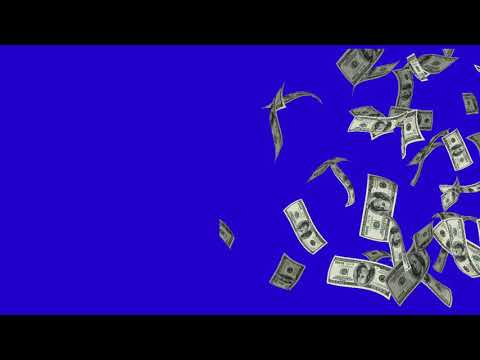 Money falling blue screen in full hd 1920×1080 | Endless rain of money ...