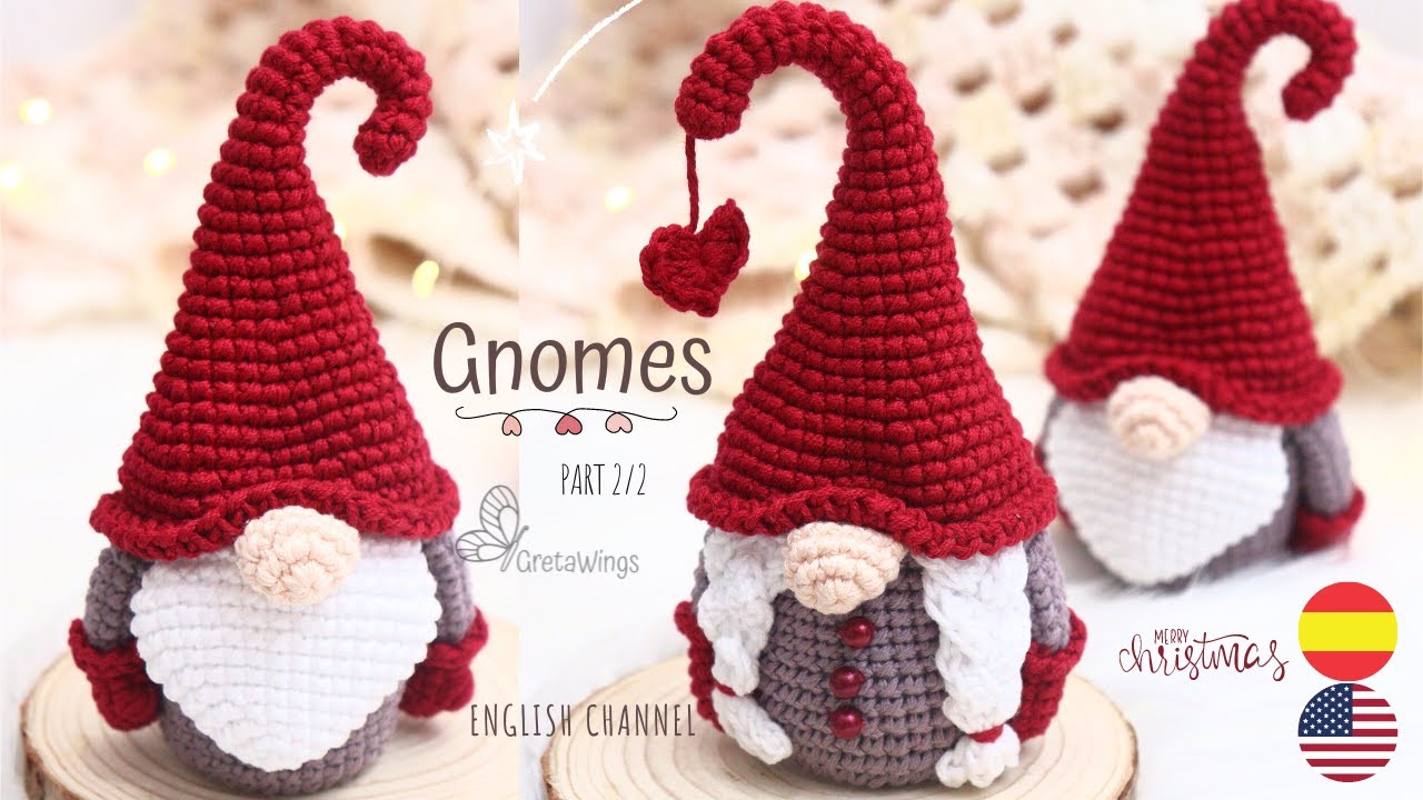 CHRISTMAS GNOMES AMIGURUMIS CROCHET FABRIC Part 2/2 - Tutorial Sub 🇺🇸🇪🇸 ...