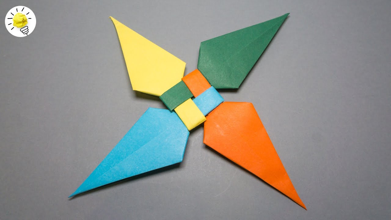 Origami Wurfstern Basteln Ninja Stern Falten Anleitung Ninja Sterne