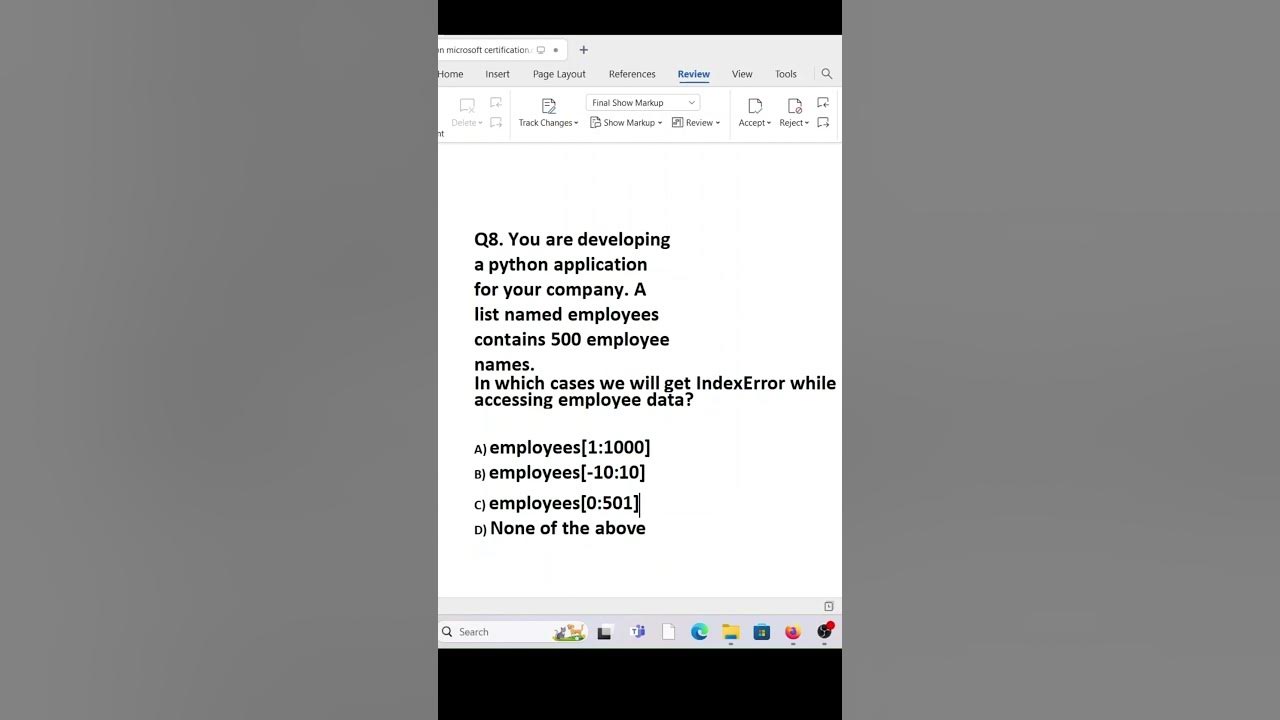 Python Certification Exam Question 8 Shortsfeed Pythonprogramming Shorts Shortvideo Coding