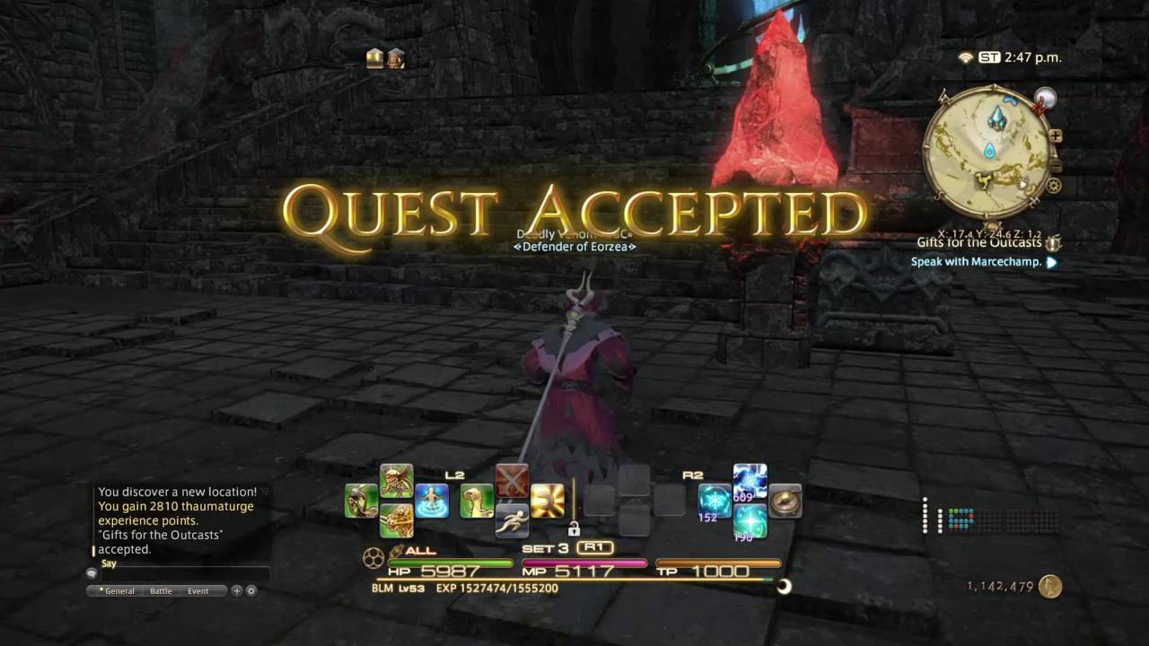 Me playing Final Fantasy Xiv lvl 50 Blm Jester Havensward zone - YouTube