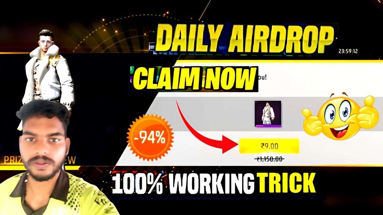 How to get daily 9 rupees airdrop in free fire 🔥//free fire 100% ...