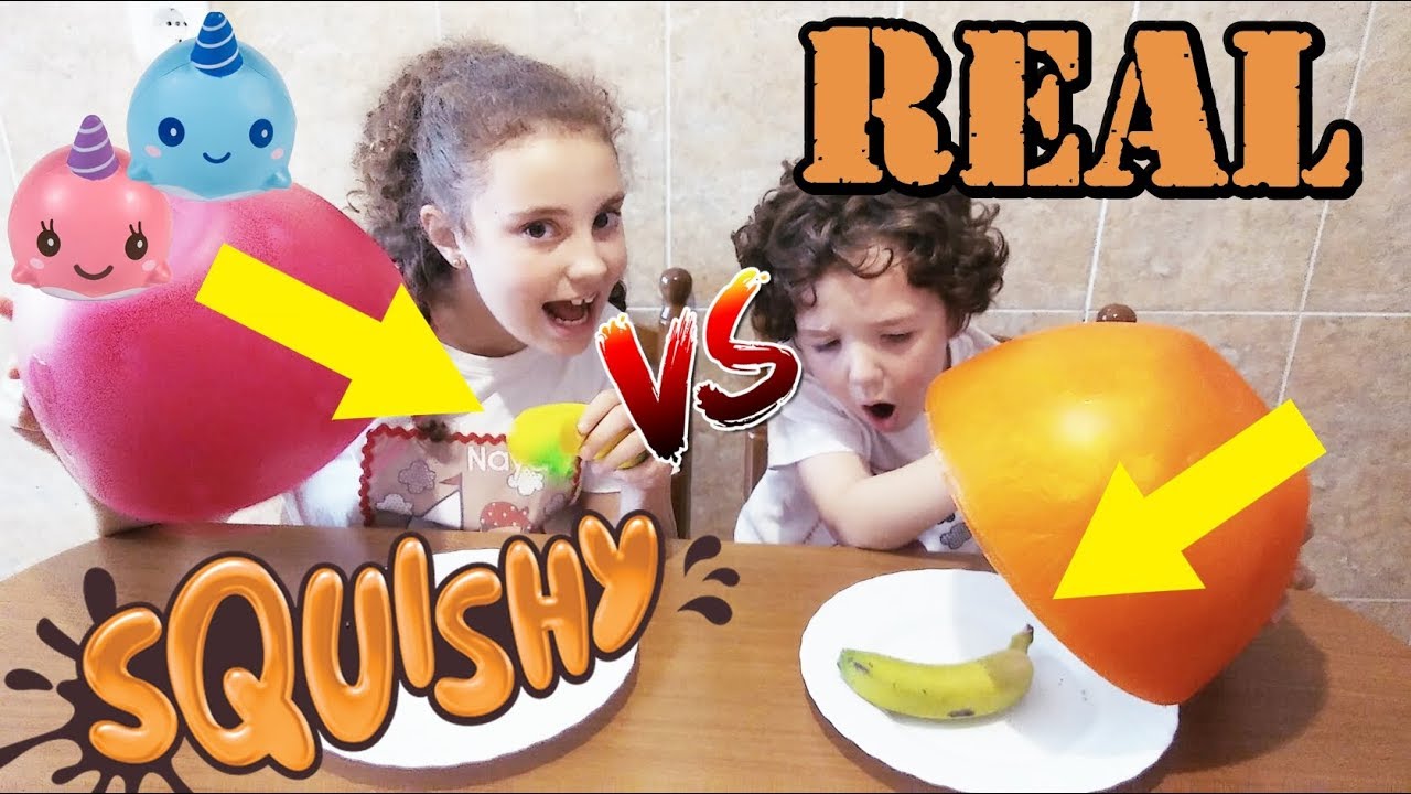 SQUISHY vs REAL FOOD CHALLENGE - YouTube