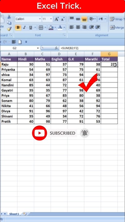 Total Trick Formula in Excel Data #exceltricks #exceltips #yutubeshorts #tech #shorts - YouTube