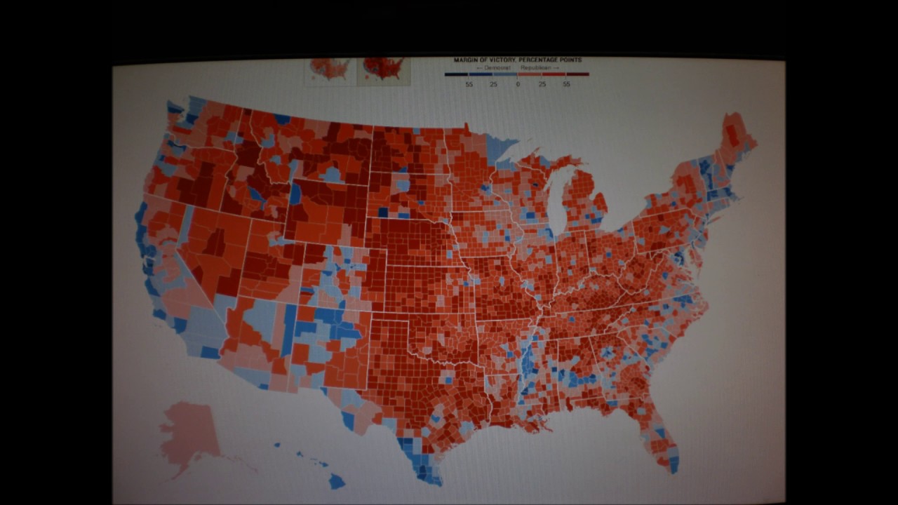 2016 Presidential Election results by counties. - YouTube