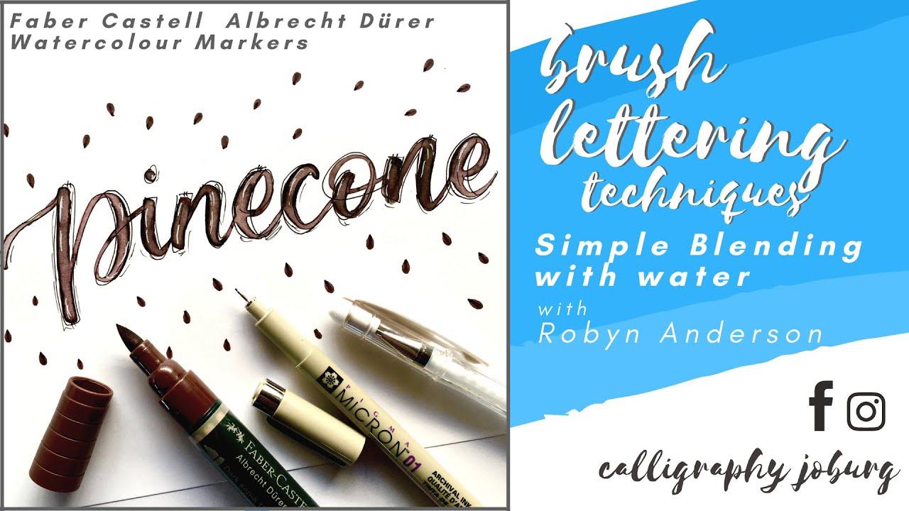 Brush Lettering - Blending with Faber Castell watercolour marker - YouTube