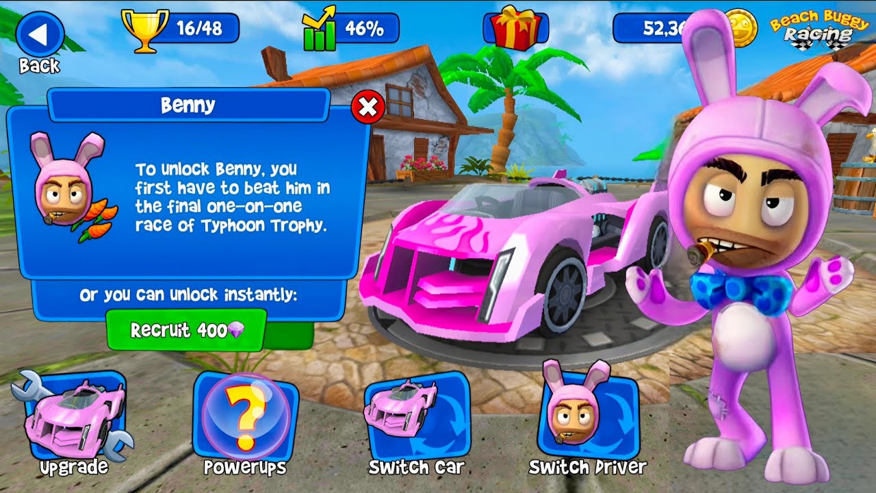NEW Driver BENNY Unlocked with 400 Gems | Beach Buggy Racing Gameplay ...