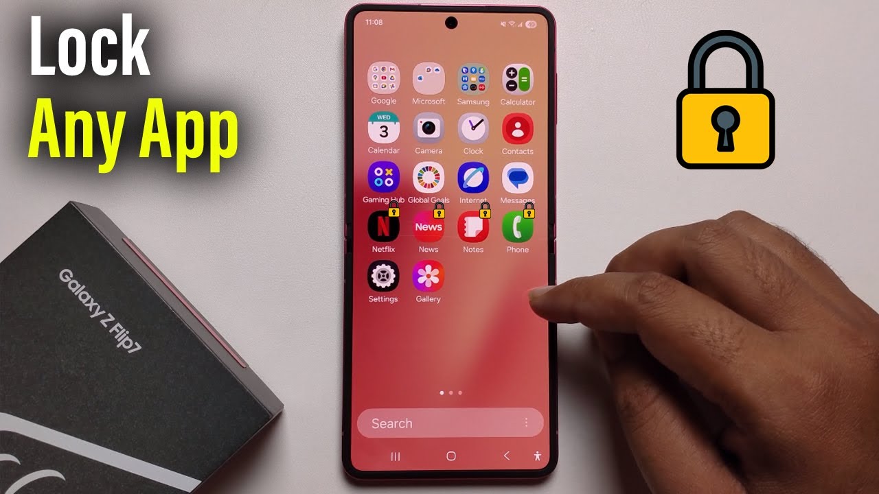 How to lock any app on Samsung Galaxy Z flip 7 - YouTube