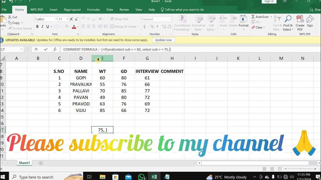 IF WITH LOGICAL OPERATOR FORMULA IN EXCEL || HOW TO APPLY IF CONDITIONS ...