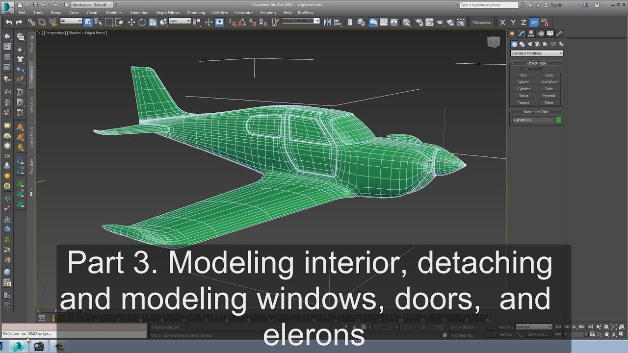 3DS Max Timelapse Modeling - Airplane Part 3 - YouTube